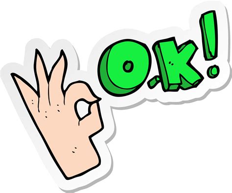 Sticker Of A Cartoon Ok Symbol 10439257 Vector Art At Vecteezy