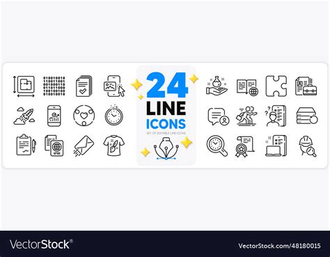 Icons Set Of Binary Code Vacancy And Certificate Vector Image