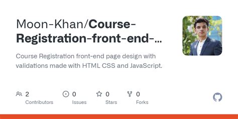 GitHub Moon Khan Course Registration Front End Page Course