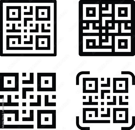 Scan QR Code Icon Set Digital Scanning Qr Code QR Code Scan For Smartphone Collection QR Code