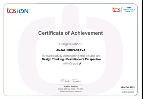 Anjali Srivastava On Linkedin Achievement Unlocked Design Thinking