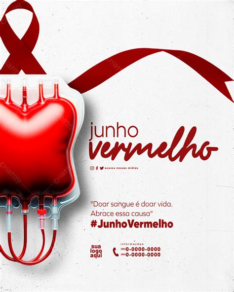 Junho Vermelho Campanha Da Doação De Sangue Feed Download 61647