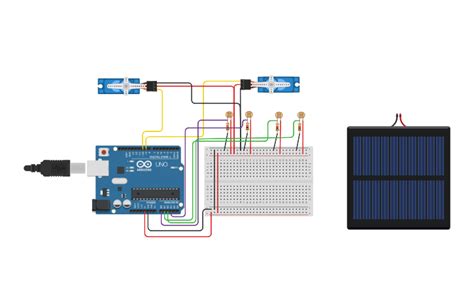 Circuit Design Dual Axis Solar Tracker Tinkercad