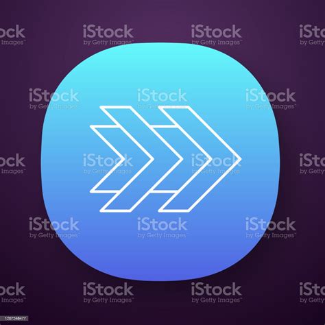 Double Arrows App Icon Fast Forward Right Arrowheads Rewinding Button Navigation Pointer