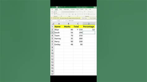 how to find percentage in excel exceltips productivityhacks exceltech shorts excelshorts