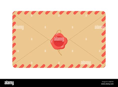 A Vintage Envelope Featuring A Red Wax Seal Rests On A Clean White