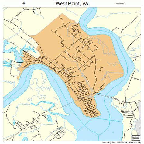 West Point Virginia Street Map 5184960