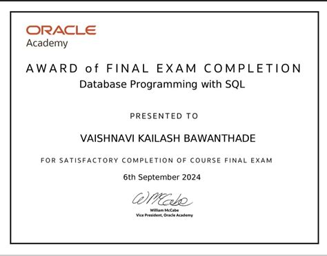 Vaishnavi Bawanthade On Linkedin Oracledatabase Sql Datamanagement