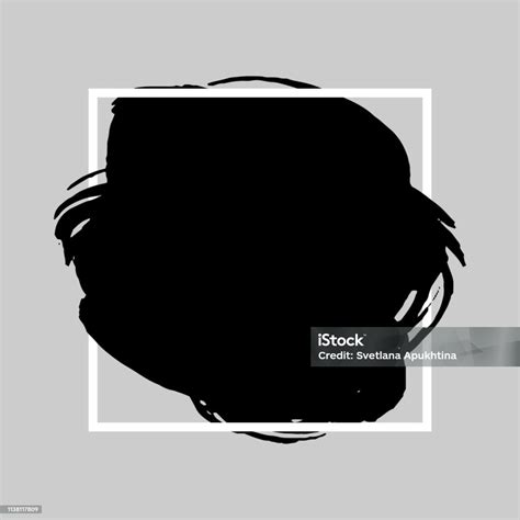 사각 프레임 위에 검은 브러시 스트로크 0명에 대한 스톡 벡터 아트 및 기타 이미지 0명 검은색 공란 Istock