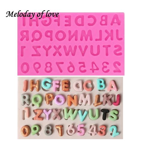알파벳 실리콘 몰드 Diy 번호 편지 케이크 장식 도구 Gumpaste 퐁당 초콜릿 폴리머 클레이 수지 T1399점토 압출기 Aliexpress