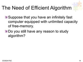 FAZ A First Step Toward Algorithm Complexity Analysis Ppt