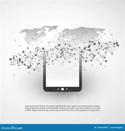 Digital Network Connections Mobile Technology Background Cloud Computing Design Concept With