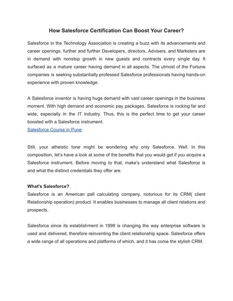 Ppt How Salesforce Certification Can Boost Your Career Powerpoint