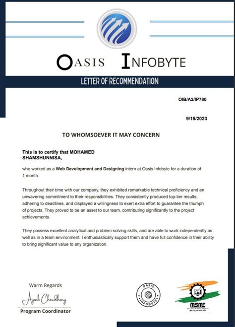 mohamed shamshunnisa on linkedin oasisinfobyte