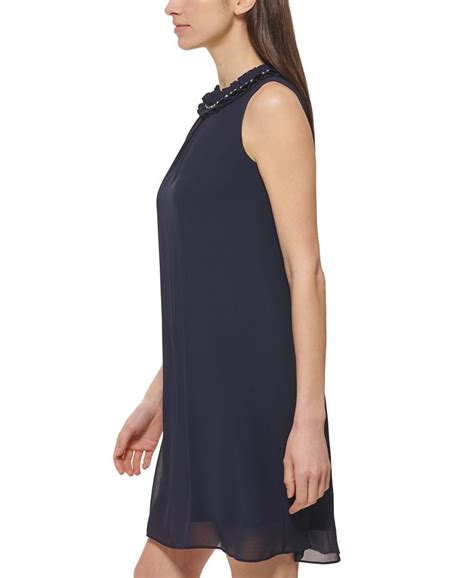 Jessica Howard Womens Embellished Neck Halter Dress Macys