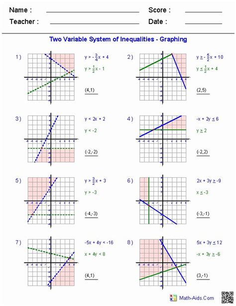 Systems Of Equations Graphing Worksheets