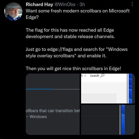Edge Added Windows Style Overlay Scrollbar Rwindows11