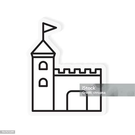 中世紀城堡圖示向量圖形及更多中古時代圖片 中古時代 剪裁圖 古老的 Istock