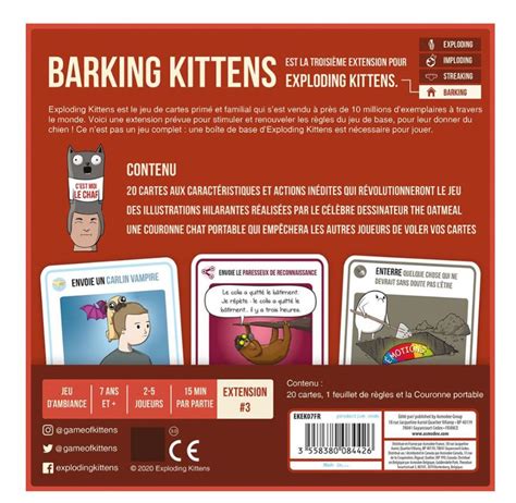 Jeu Exploding Kittens Extension Barking Kittens Jeux De SociÉtÉ