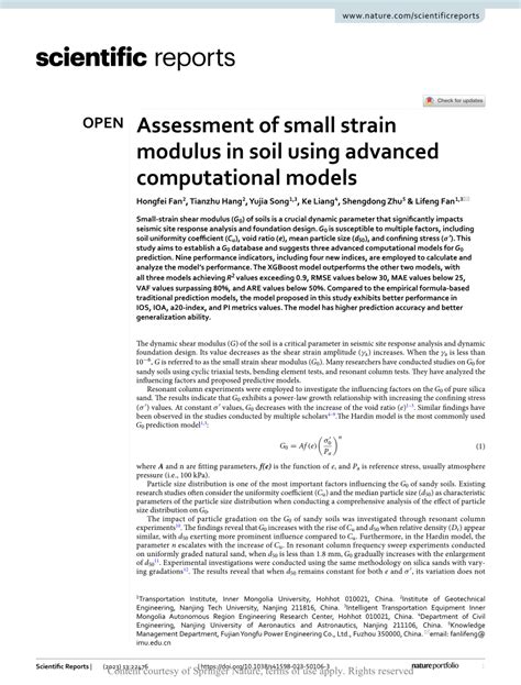 PDF Assessment Of Small Strain Modulus In Soil Using Advanced