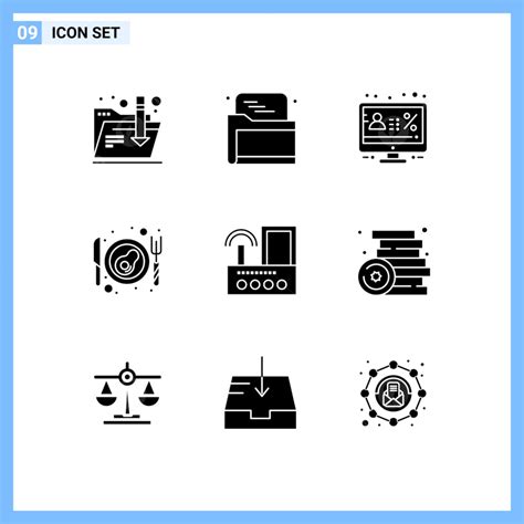 Stock Vector Icon Pack Of Line Signs And Symbols For Signal Stock Breakfast Play PNG And