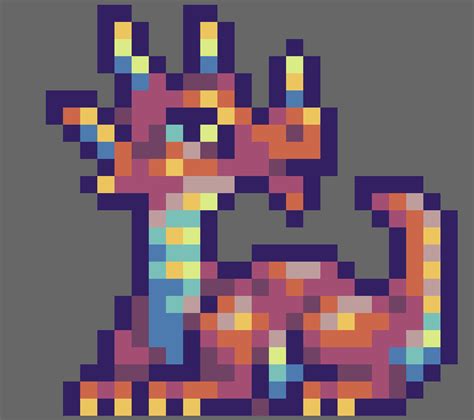 Dragon Pixel Art Pattern In 2025 Pixel Art Pixel Dragon Easy Pixel Art