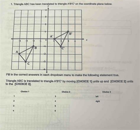solved triangle abc has been translated to triangle a b c on the