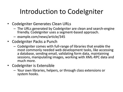 Php Frameworks And Introduction To Codeigniter Pptx Programming Languages Computing