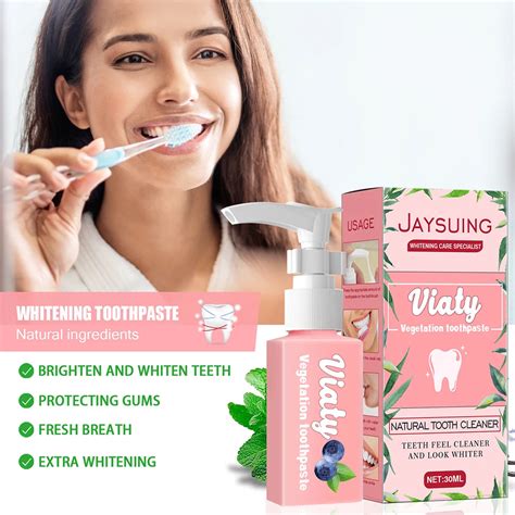 30ml 식물 치약 화이트닝 폼 구강 위생 케어 치아 보호 안티 플라크 얼룩 커피 와인 클렌저 Aliexpress
