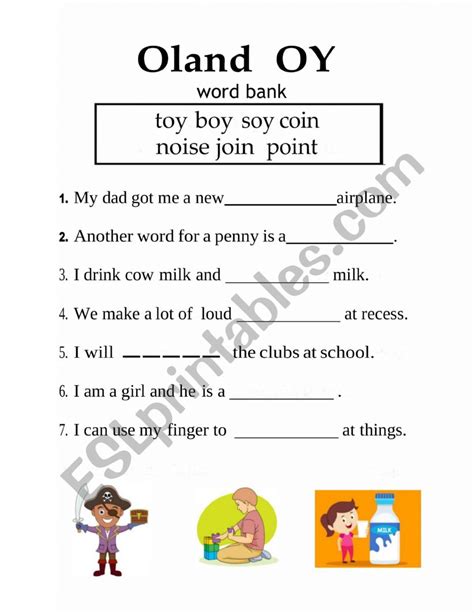Words With Oi And Oy Worksheets