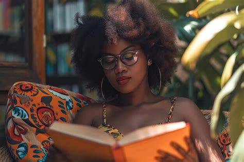 Premium Photo African Female Reading Generate Ai