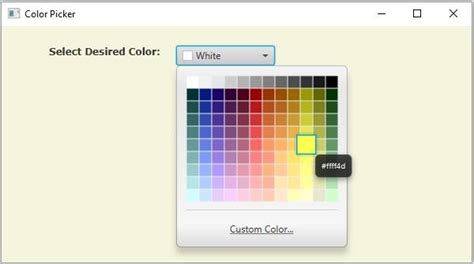 How To Create A Colorpicker Using Javafx