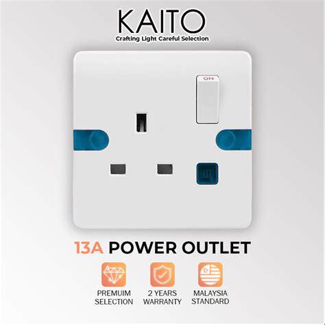 Neon A Switch Socket Durable Lights Up When Switch On Malaysia Standard Pin Plug Wall Outlet