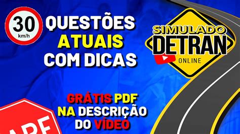 SIMULADO DO DETRAN 2022 30 QUESTÕES COMENTADAS DA PROVA TEÓRICA YouTube