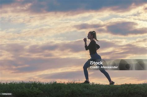 달리기 여자 아침 운동 여성 러너 일출 동안 조깅 공원에서 운동 스포티 한 젊은 여자입니다 피트 니스 모델 야외 체중 감량 건강한 생활방식에 대한 스톡 사진 및 기타 이미지