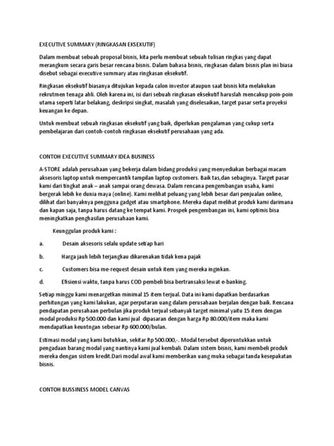 Detail Contoh Eksekutif Summary Koleksi Nomer 10