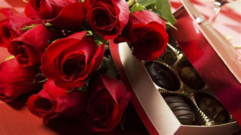 로맨틱 사랑 초콜릿 빨간 장미 상자 금 귀여운 Hd 배경 화면 Wallpaperbetter