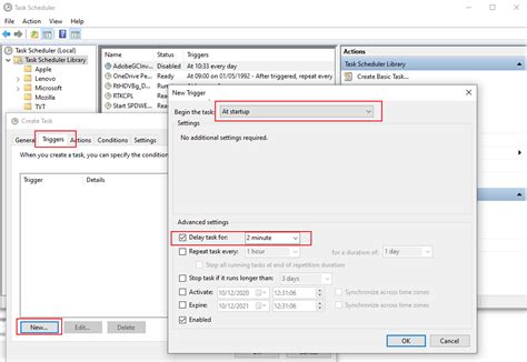 using windows task scheduler to launch applications delayed at startup