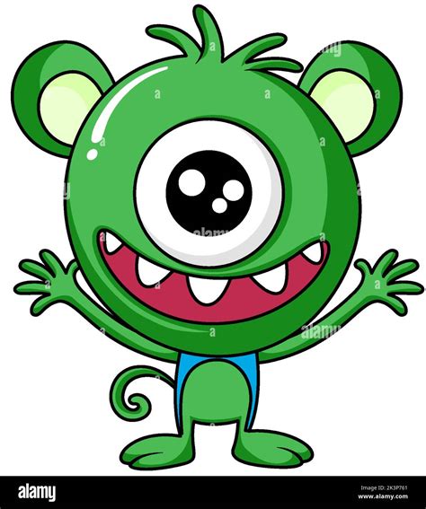 Cute One Eyed Monster Character Illustration Stock Vector Image And Art