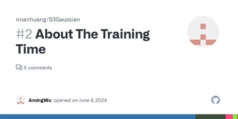About The Training Time · Issue 2 · Nnanhuangs3gaussian · Github