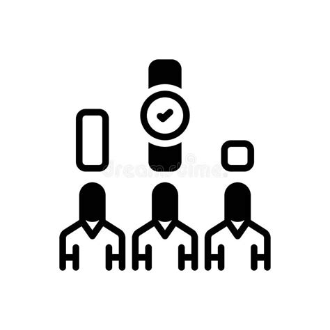 Black Solid Icon For Choice Select And Election Stock Illustration