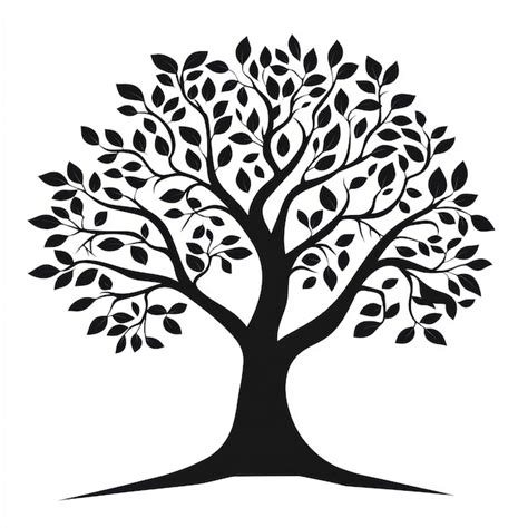 Tree With Roots Vector Isolated On White Background Ai Generated Vector Illustration Premium