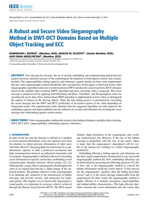 pdf a robust and secure video steganography method in dwt dct domains