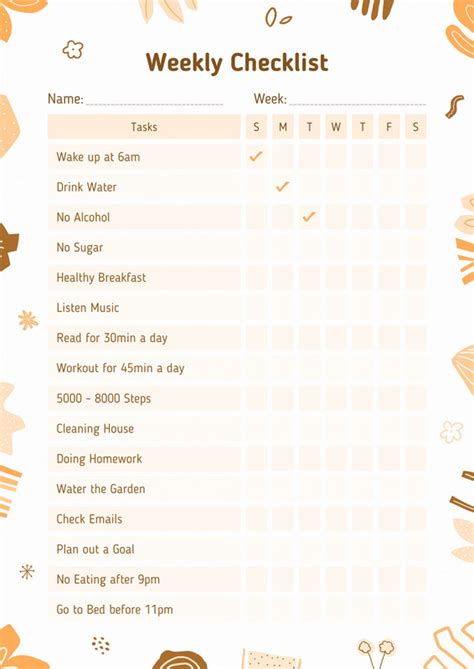 Free Custom Downloadable Checklist Templates Canva