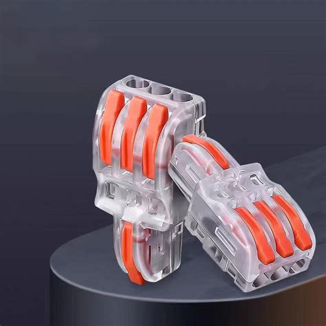 LUSTREON F Wire Connector In Out Color Handle Branch Terminal Transparent Shell Combined