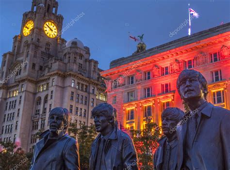 LIVERPOOL Reino Unido 29 De Julio De 2018 Estatuas De Los Beatles