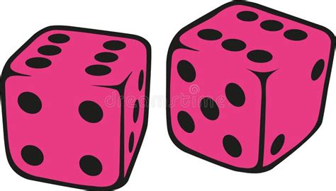 Pink Dice Vector Stock Vector Illustration Of Play 107161687