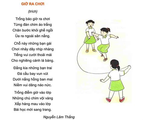 Bài Thơ Giờ Ra Chơi Nội Dung Hình Ảnh Giáo Án