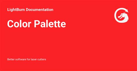 Color Palette LightBurn Documentation