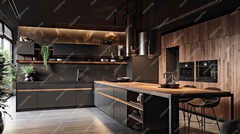 Premium Photo Kitchen In New Luxury Home With Quartz Waterfall Island